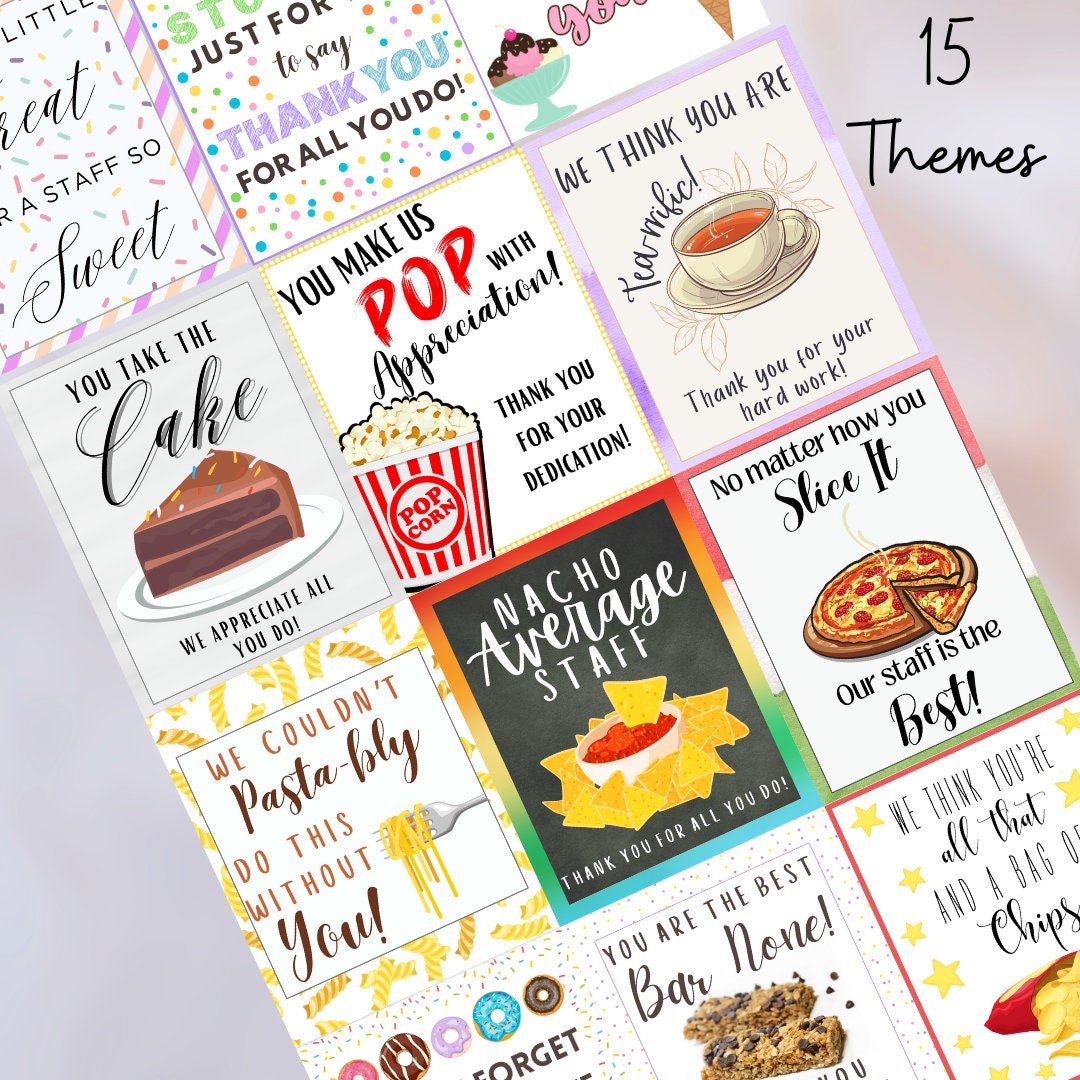 Appreciation Sign Bundle, 15 8x10 Signs, Instant Download, Staff ...