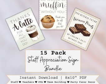 Staff Appreciation 8x10 Printable Sign Teachers Employee Gift Team ...