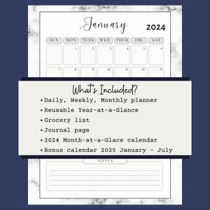 Printable Planner Bundle, Instant Download, 2024-2025 Calendar, Daily ...