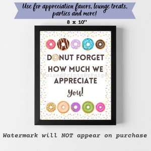 Appreciation Sign Bundle, 15 8x10 Signs, Instant Download, Staff ...