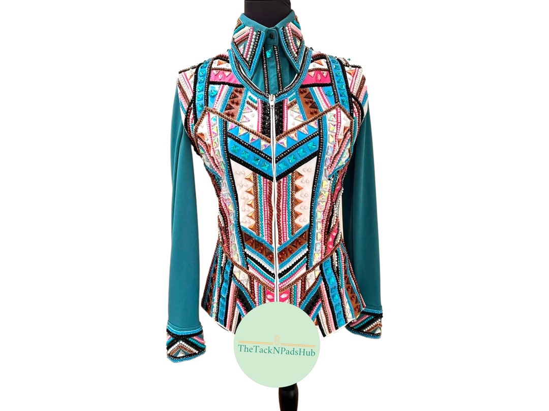 Stretchable Western Show Vest: Turquoise Showmanship Bolero - Etsy