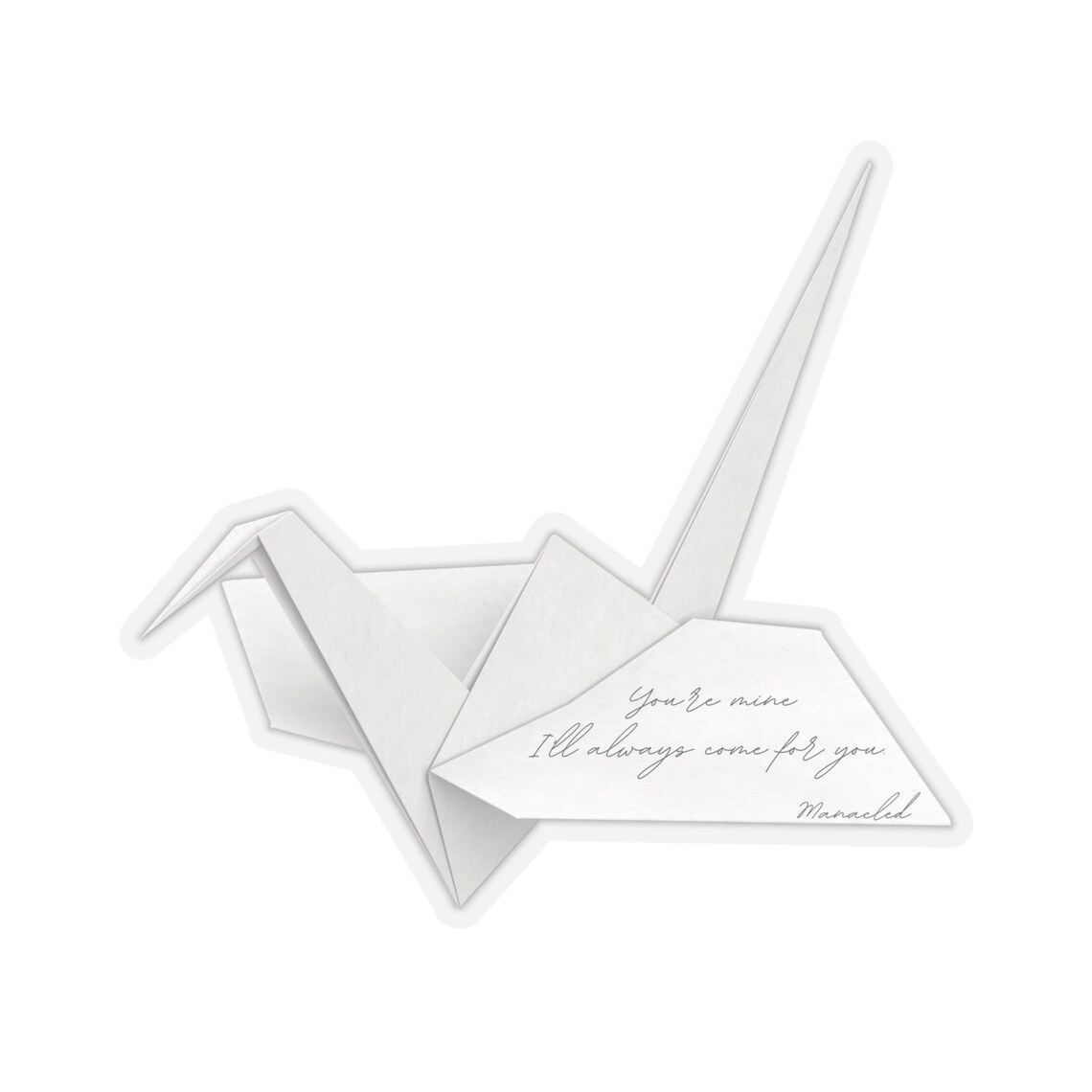 Paper Crane Manacled Sticker - Etsy
