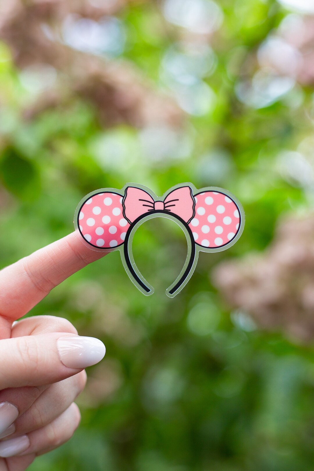 Pink Polka Dot Mickey Ears Sticker / Disney Sticker / Mouse Ears ...