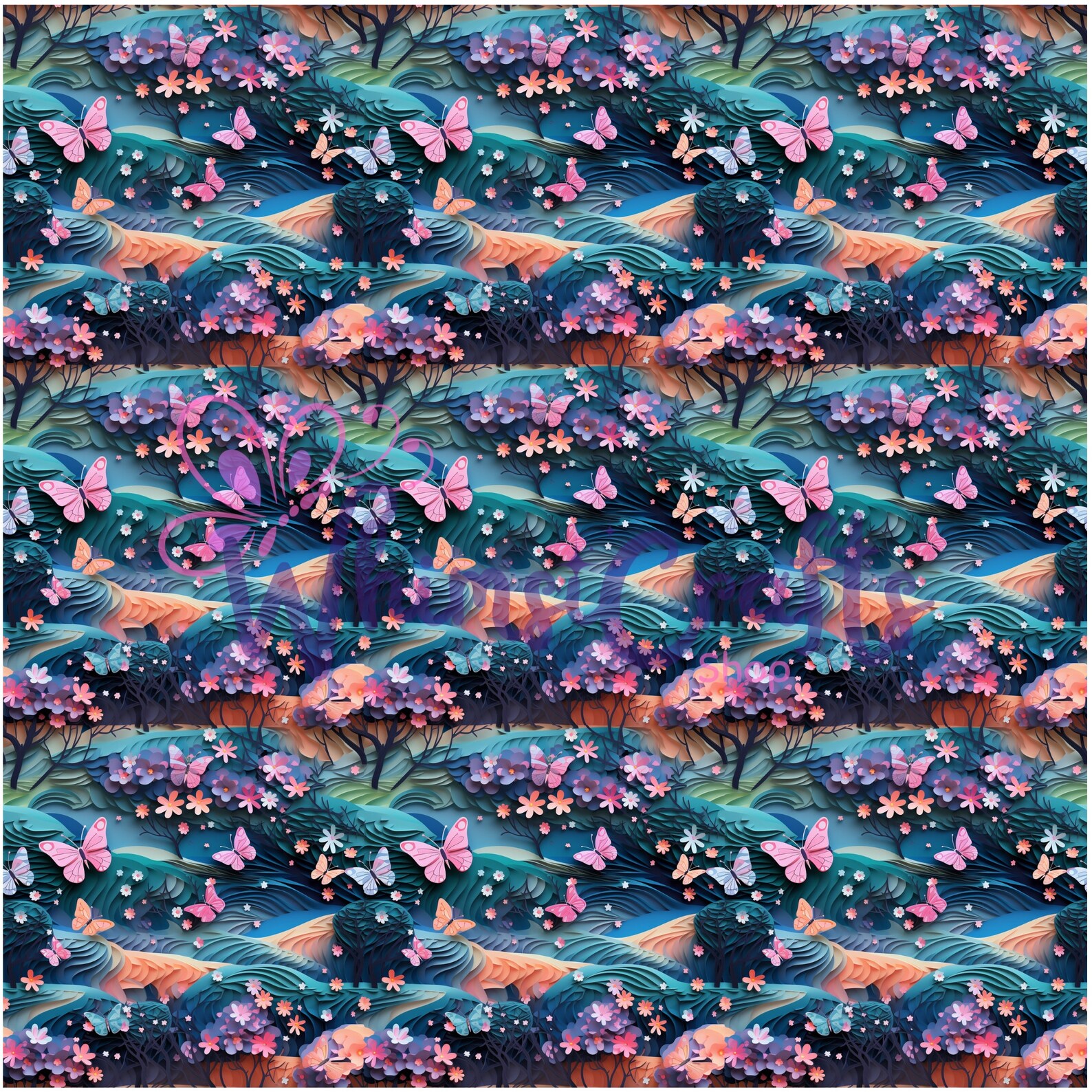 50 3D Paper Butterflies Seamless Patterns, Butterflies Pattern, Butter ...