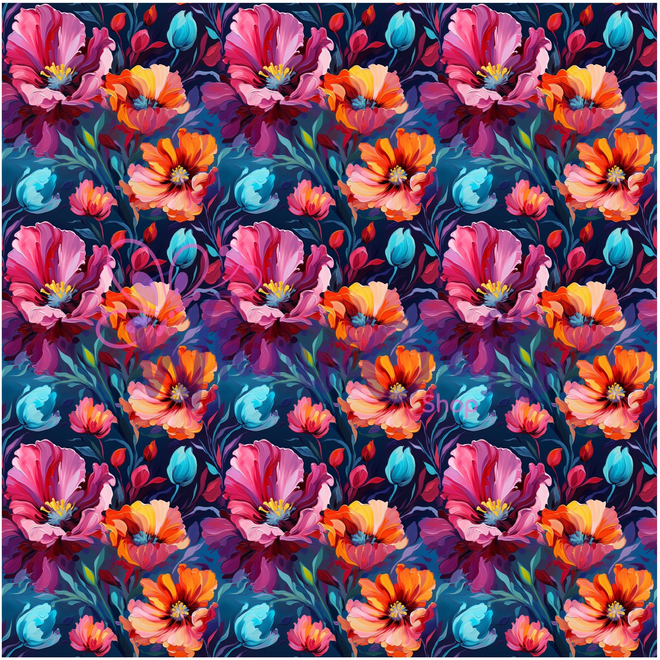 64 Oil Paint Texture Floral Seamless Patterns, Artful Oil Paint ...