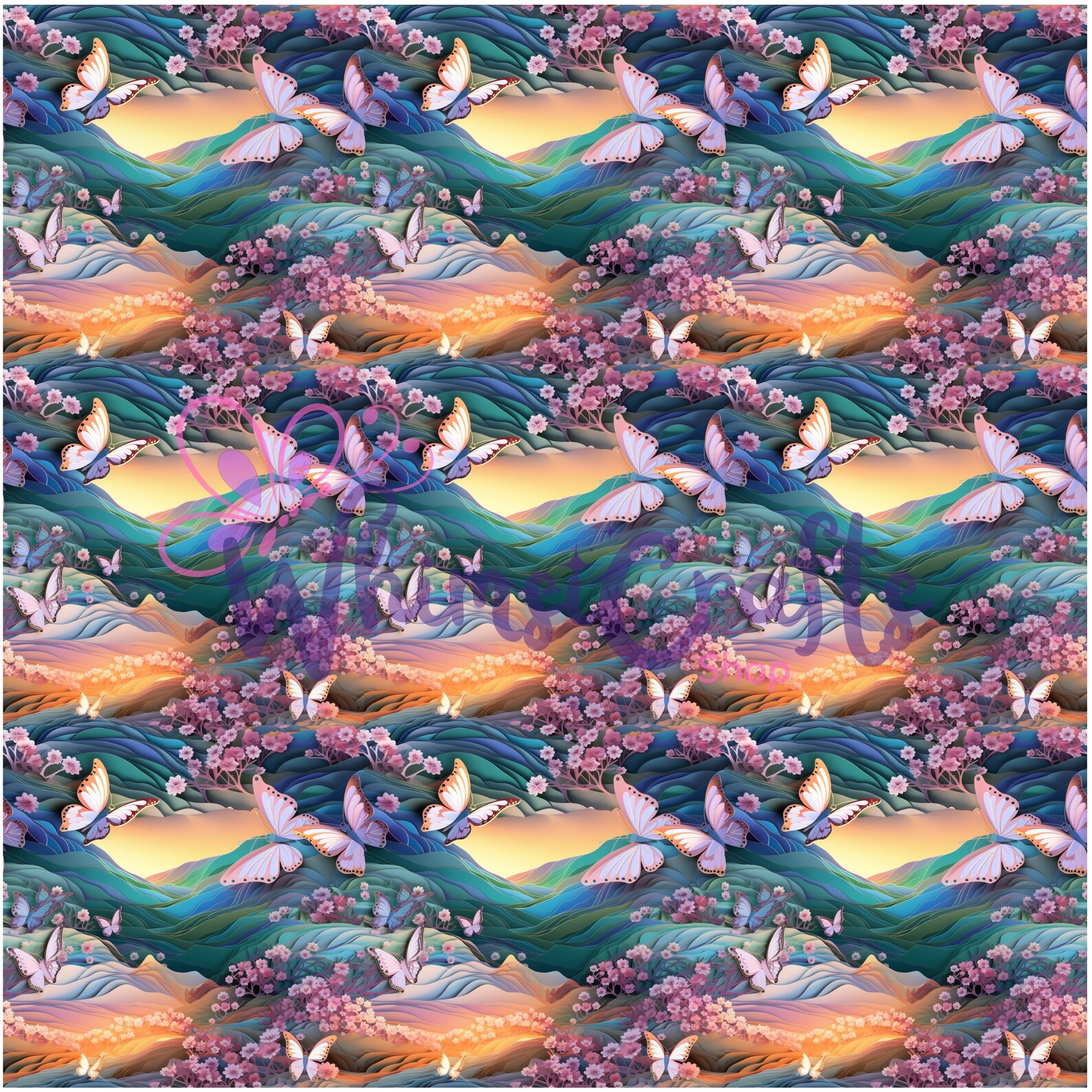 50 3D Paper Butterflies Seamless Patterns, Butterflies Pattern, Butter ...