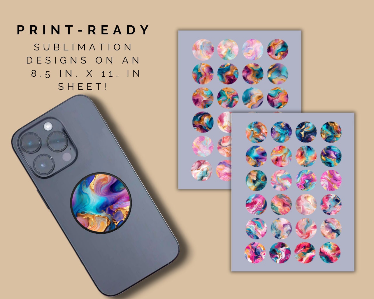 100+ Marble Phone Pop-up Socket Grip Sublimation Design, Phone Pop ...