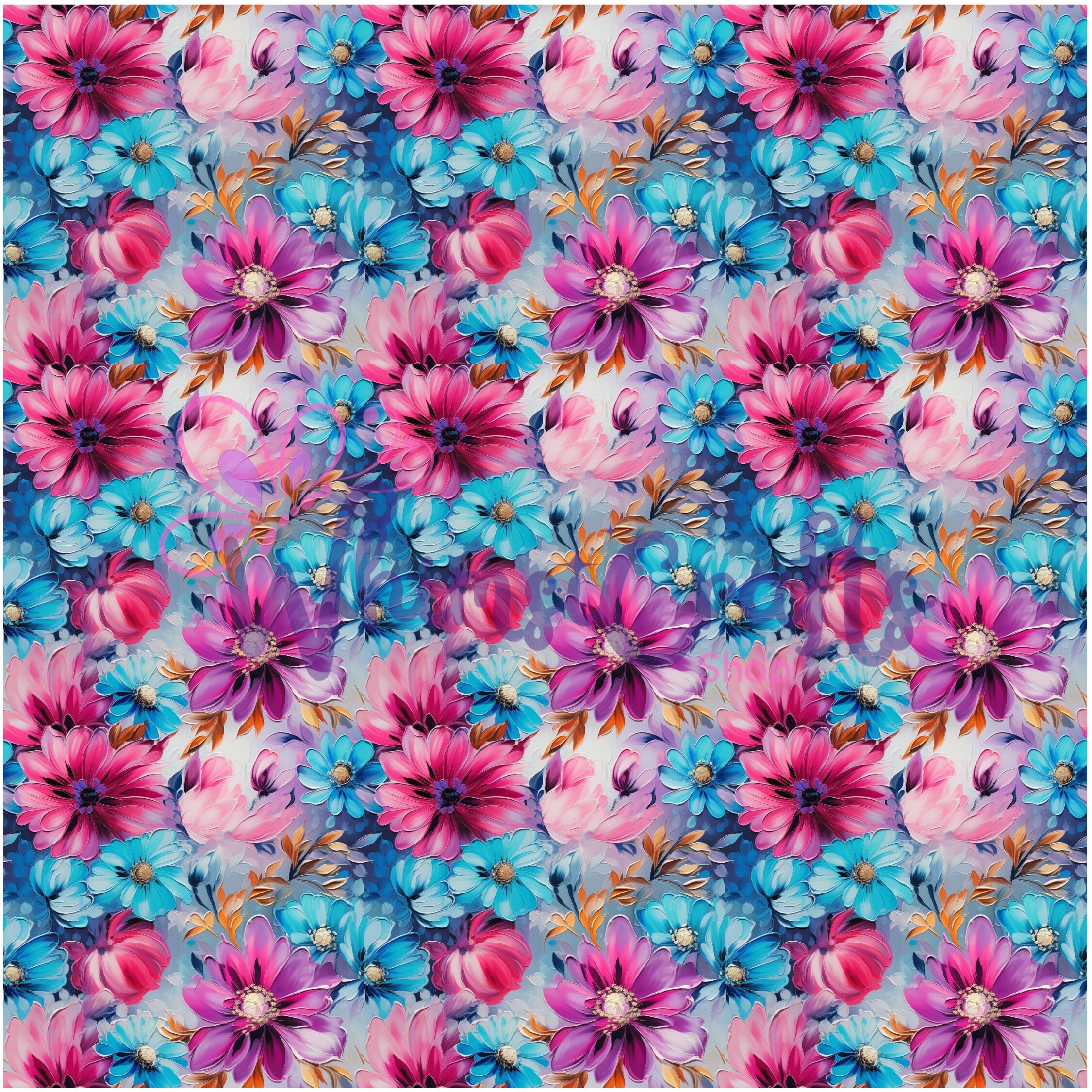 64 Oil Paint Texture Floral Seamless Patterns, Artful Oil Paint ...