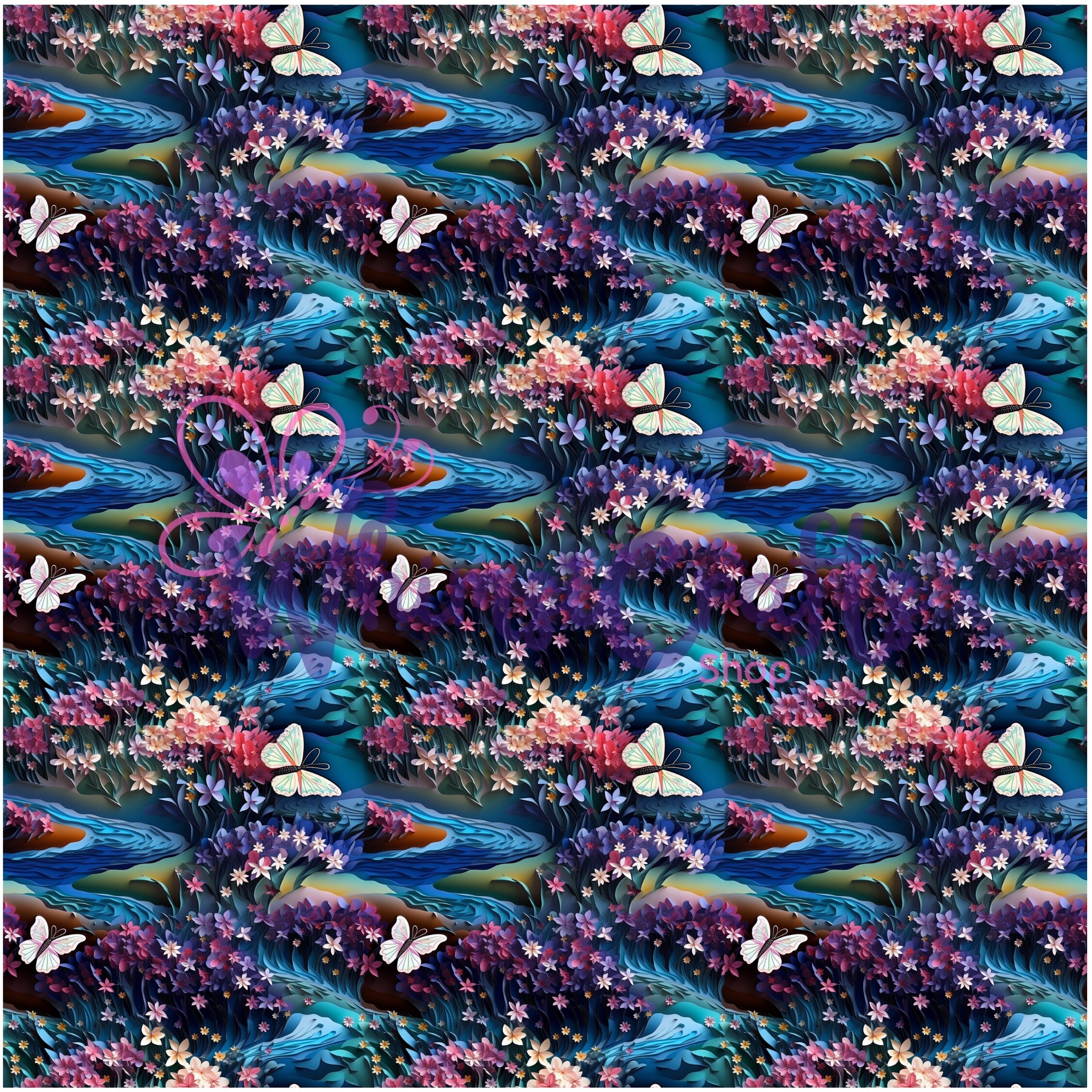 50 3D Paper Butterflies Seamless Patterns, Butterflies Pattern, Butter ...