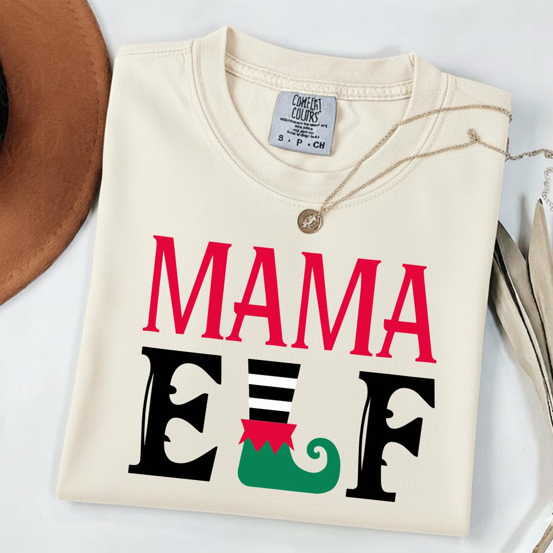 Comfort Colors® Mama Elf Shirt, Christmas Family Matching Elf Shirts ...