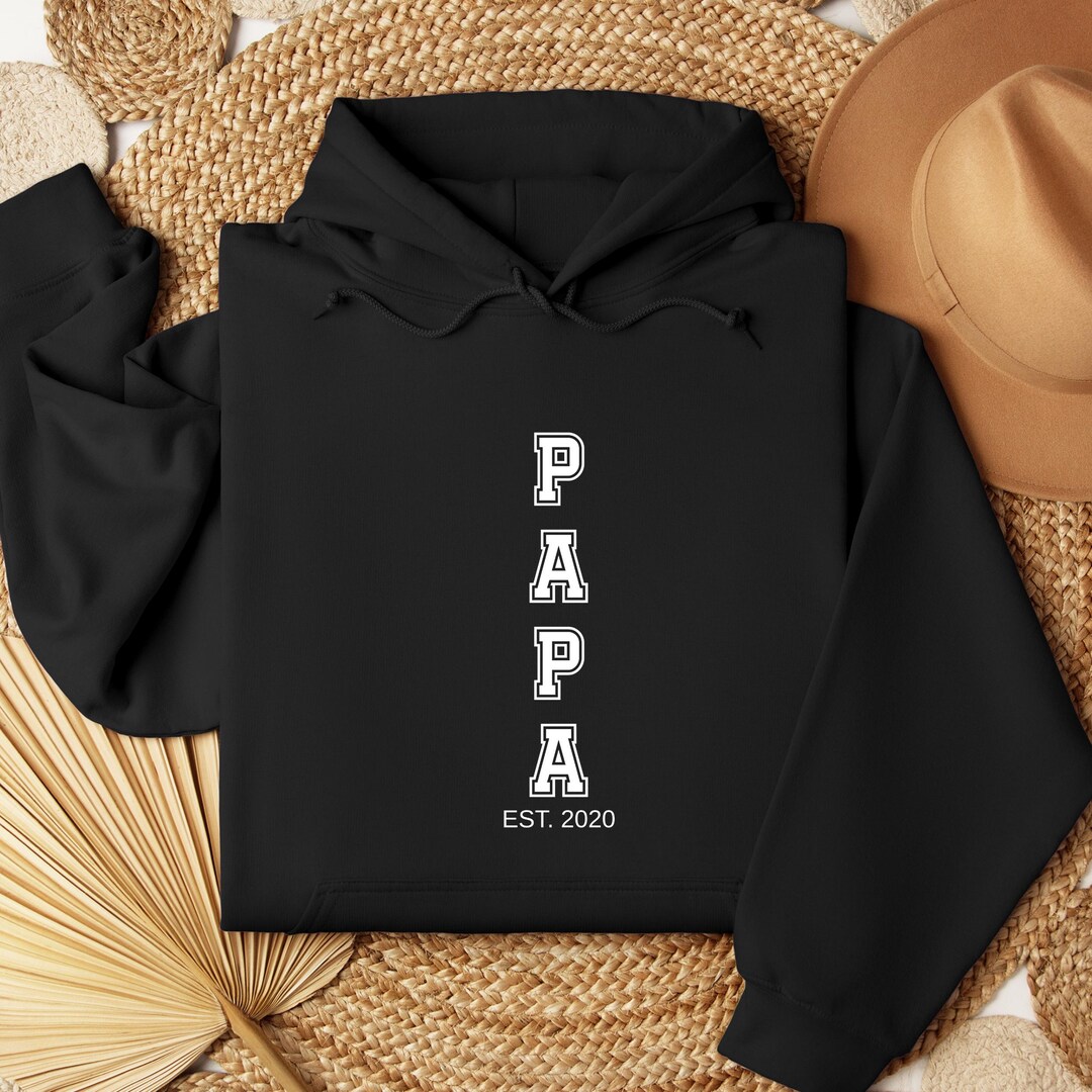 Personalised Papa Shirt With Date, Custom Father T-shirt, Expecting Dad ...
