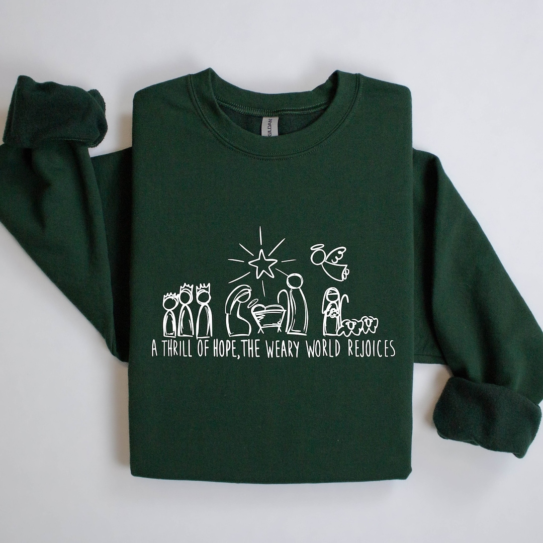 Christian Christmas Sweatshirt, Nativity Scene Shirt, Christmas ...