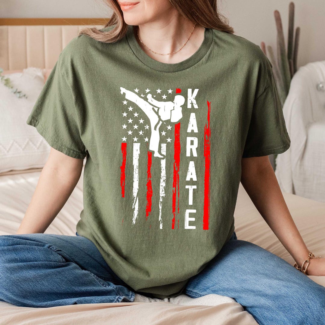 American Kenpo Karate Shirt, US Flag Martial Arts Tee, Karate Fighter ...