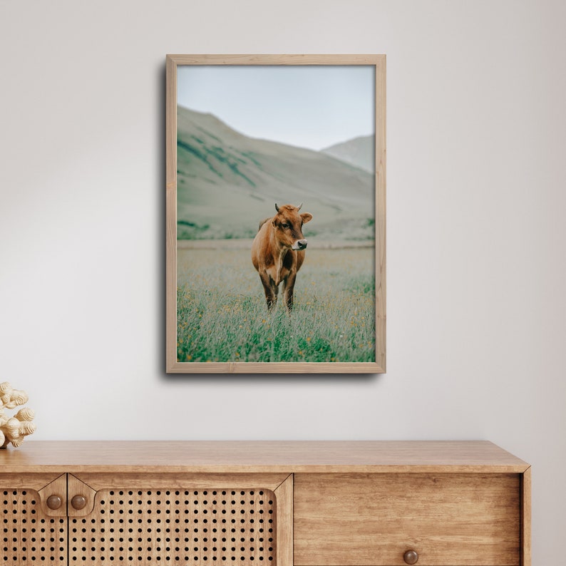 Jersey Milk Cow Print, Milk Cow in Lush Pasture, Countryside Decor ...
