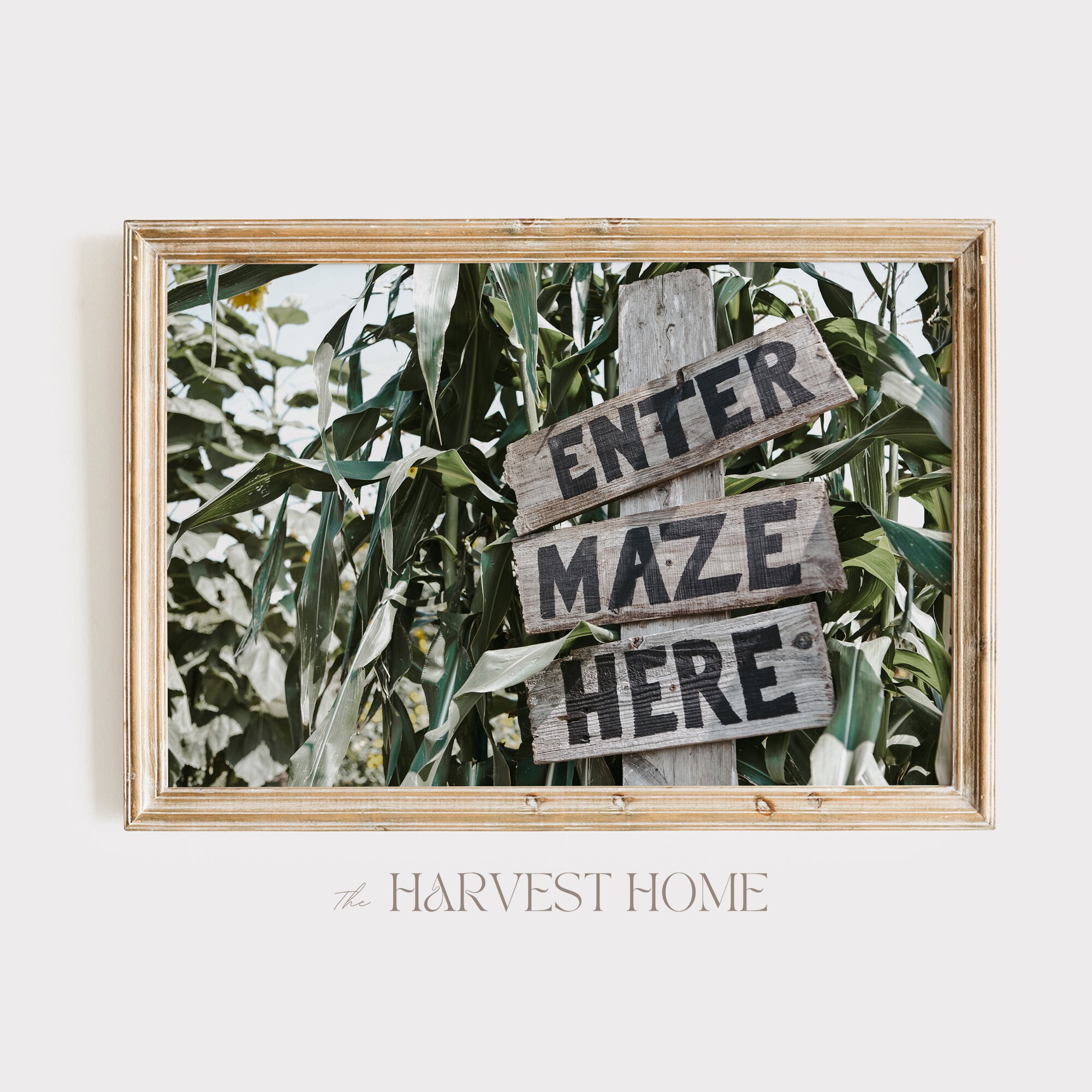 Enter Corn Maze Here Sign Print, Fall Activities Poster, Corn Maze Wall ...
