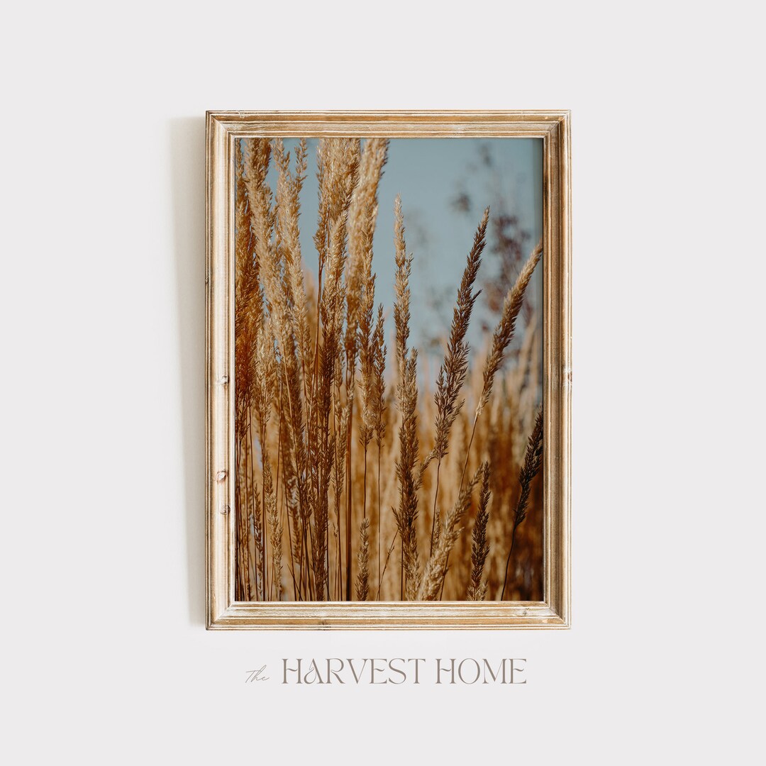 Dried Wheat Printable Art, Neutral Farm Decor, Rustic Wheat Poster ...