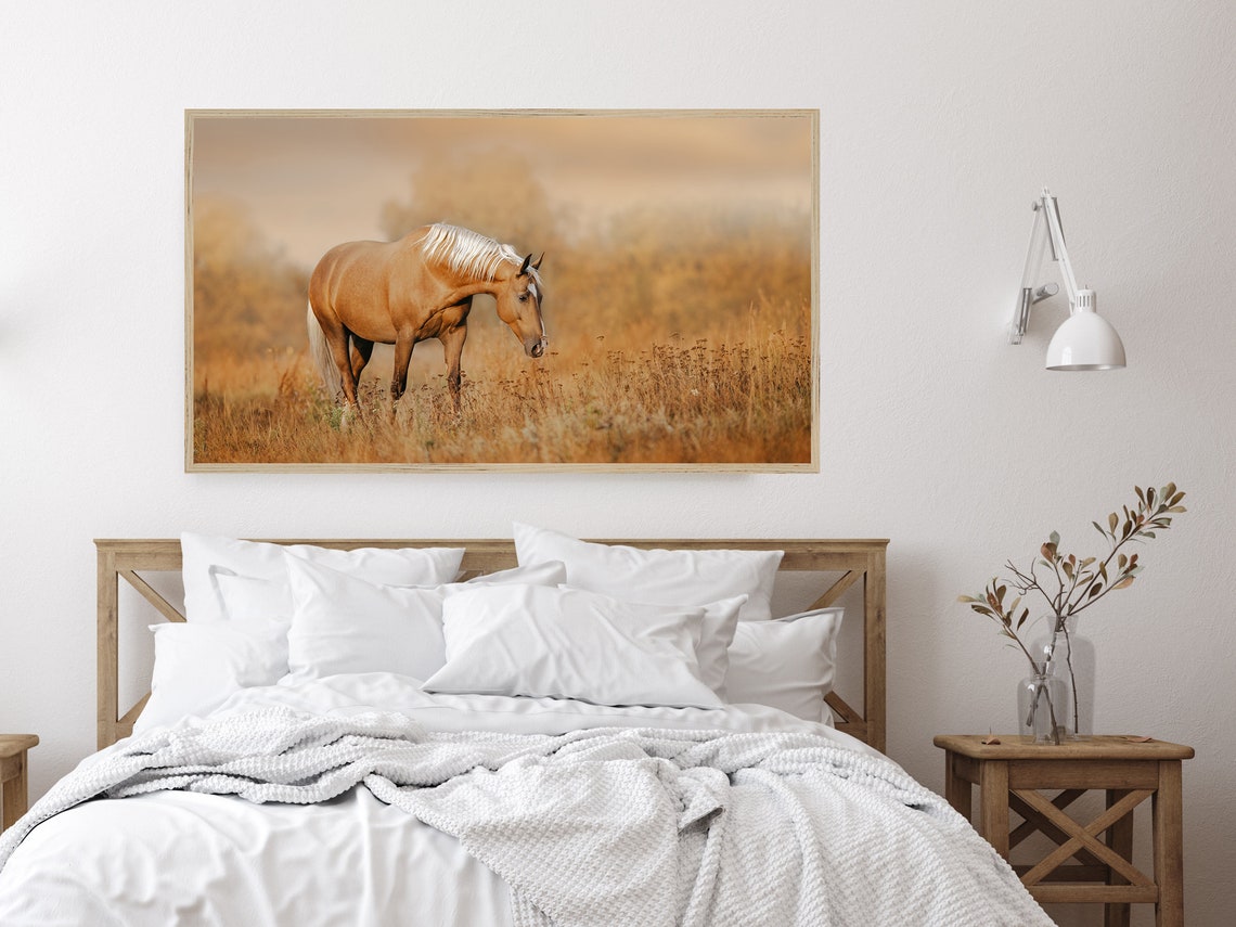 Samsung Frame TV Art | Autumn Horse TV Decor | Palomino Horse Photo ...