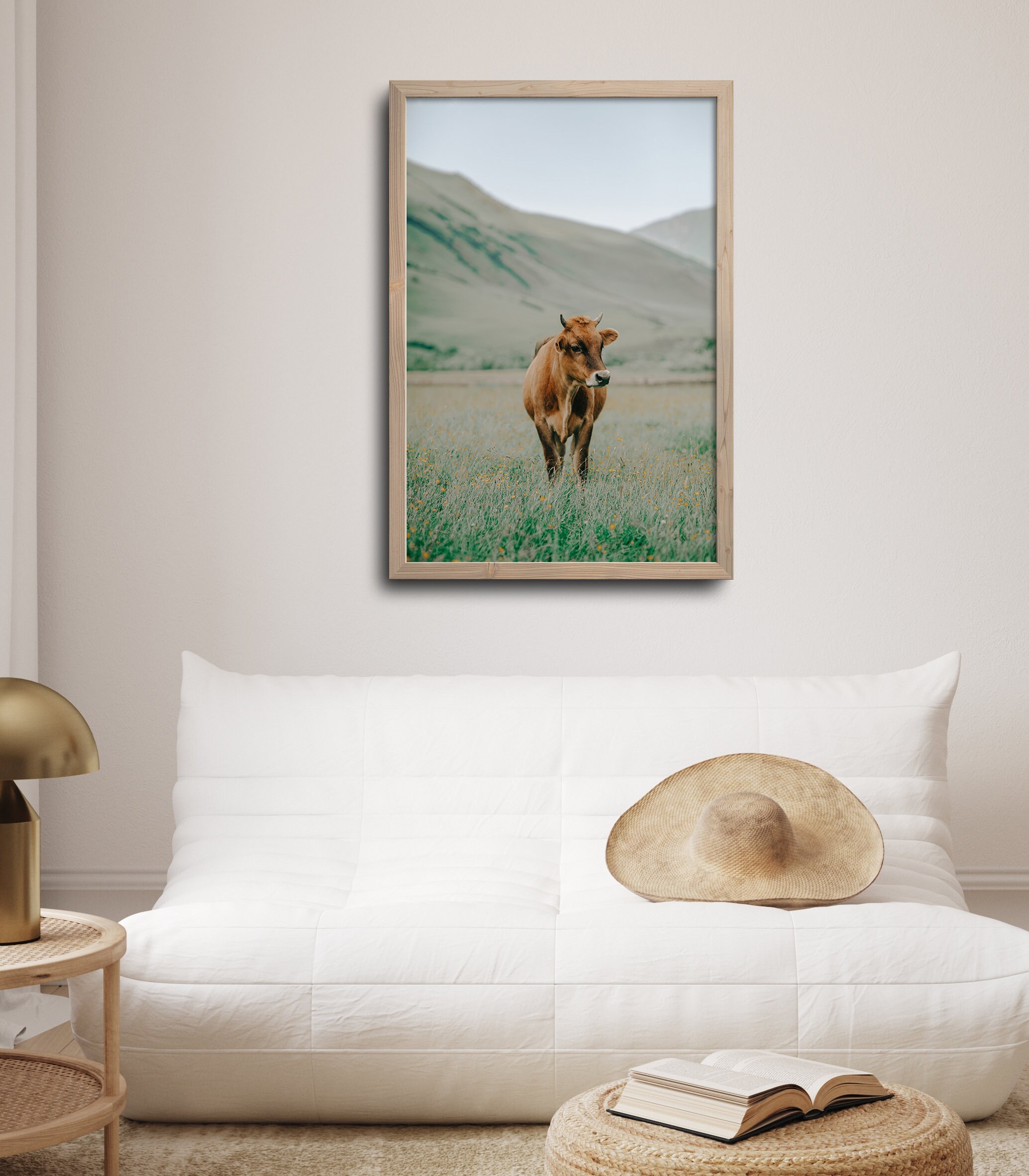 Jersey Milk Cow Print, Milk Cow in Lush Pasture, Countryside Decor ...
