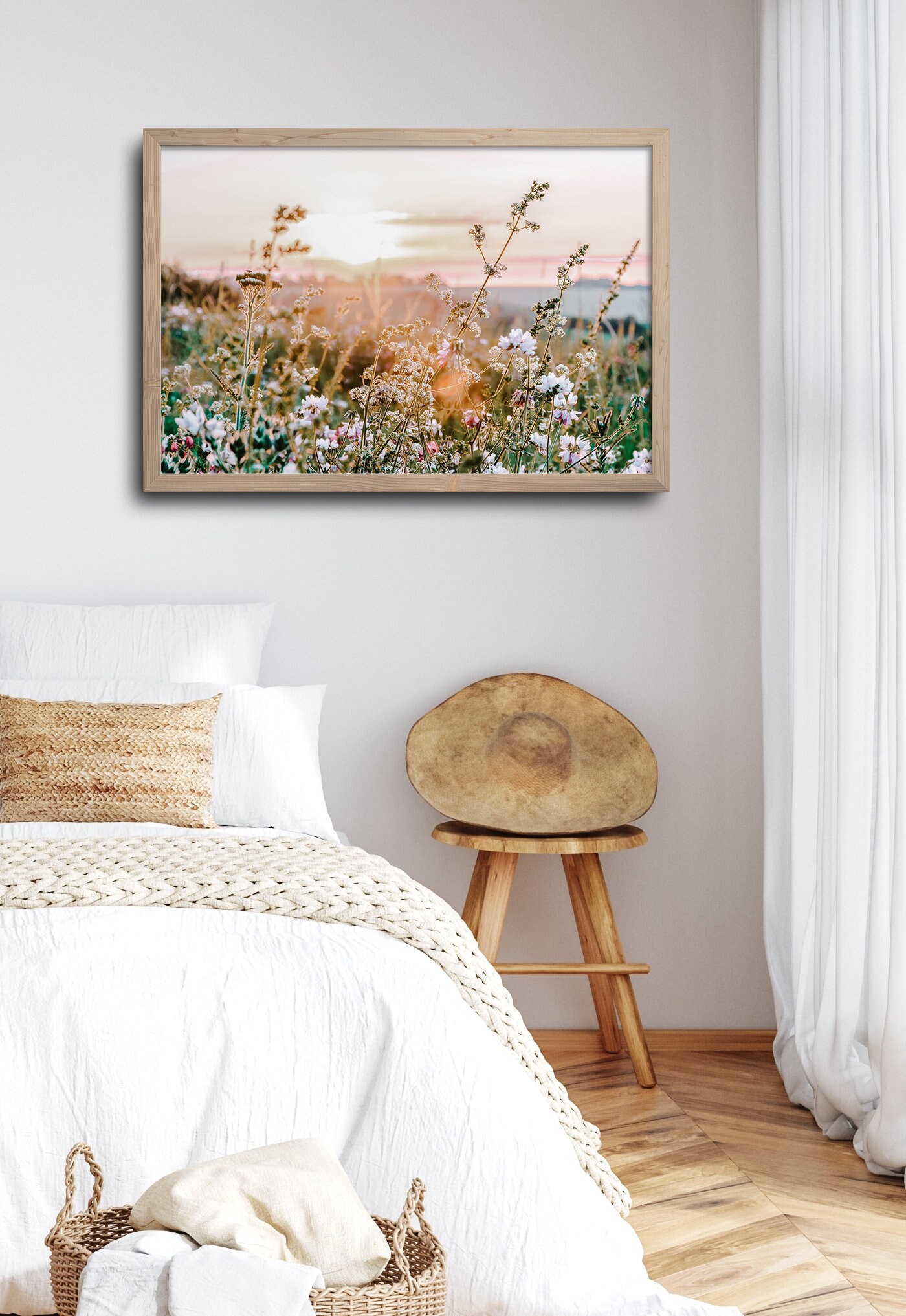 Summer Wildflower Sunset Print, Rustic Flower Decor, Countryside ...