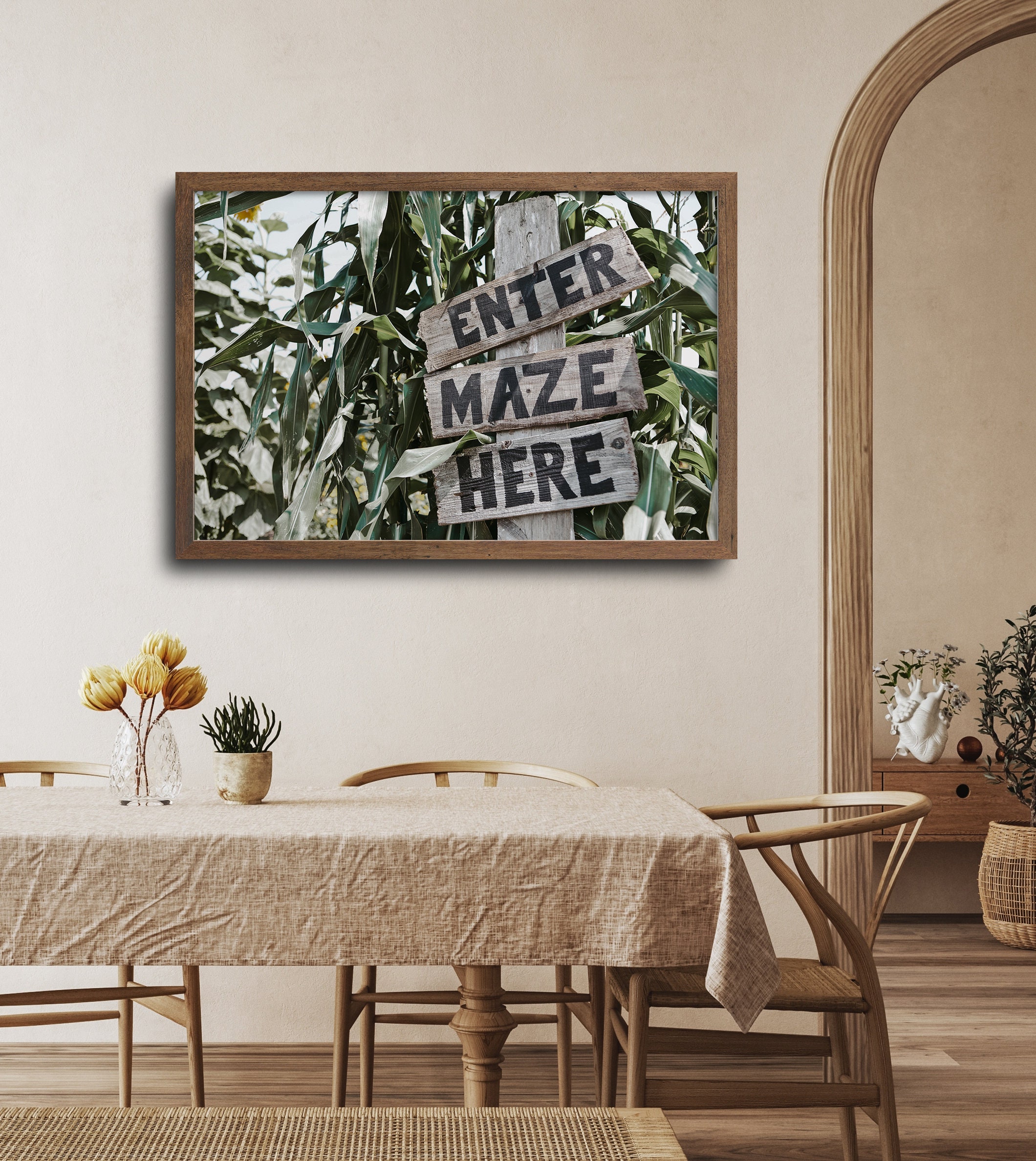 Enter Corn Maze Here Sign Print, Fall Activities Poster, Corn Maze Wall ...