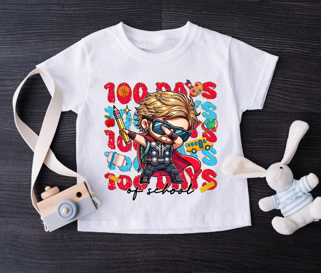 Superhero 100 Days of School Png, Cartoon 100 Days of School Png, Happy ...
