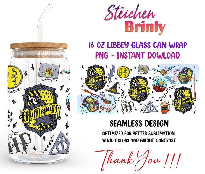 Wizard School 16oz Libbey Glass Can Wrap, Christmas Wizard School PNG ...