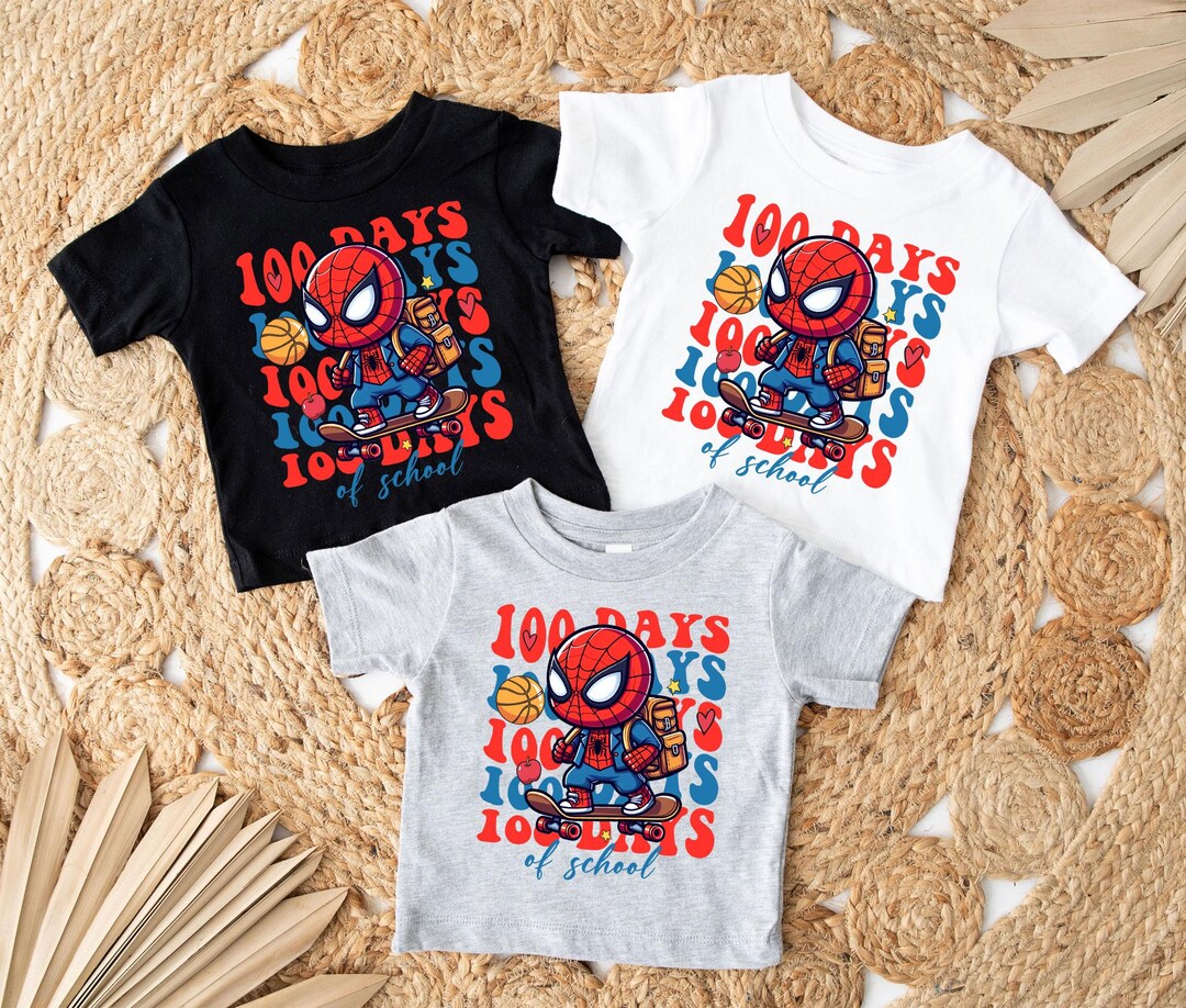 Superhero 100 Days of School Png, Cartoon 100 Days of School Png, Happy ...