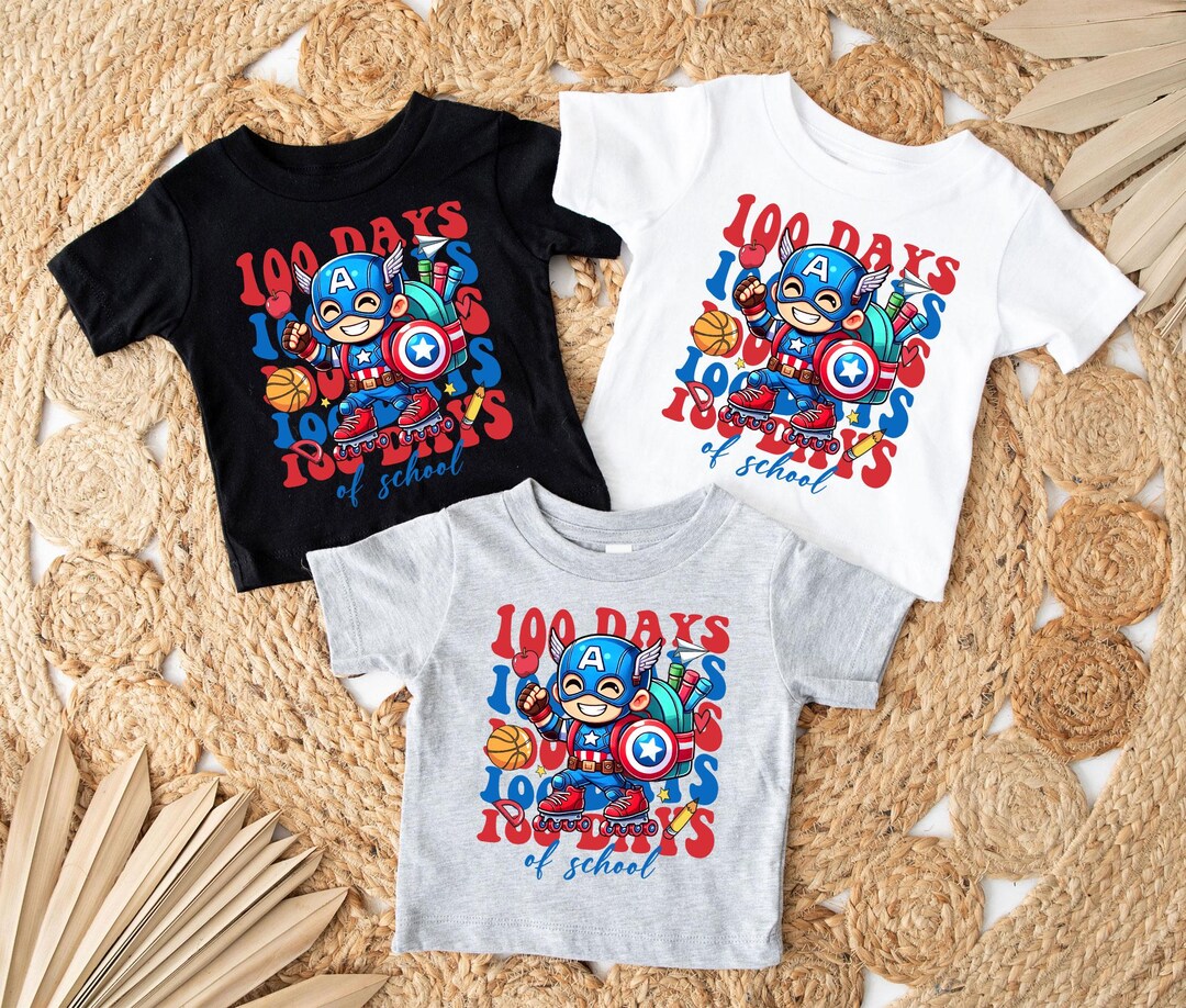 Superhero 100 Days of School Png, Cartoon 100 Days of School Png, Happy ...