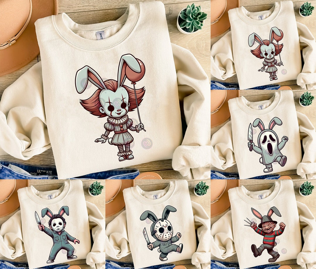 05 Designs Horror Easter Day Png Bundle, Easter Day Shirt Design ...