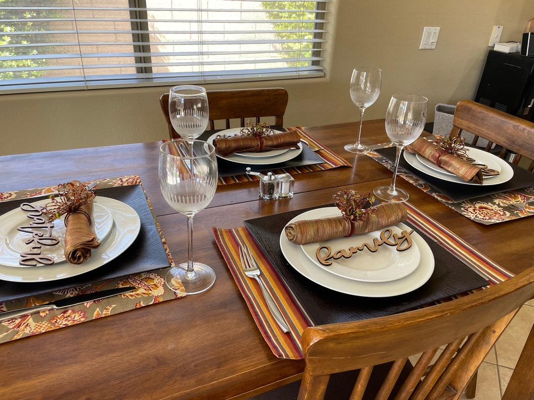 Thanksgiving Table Decor | Fall Table Decor | Family Thankful Grateful ...