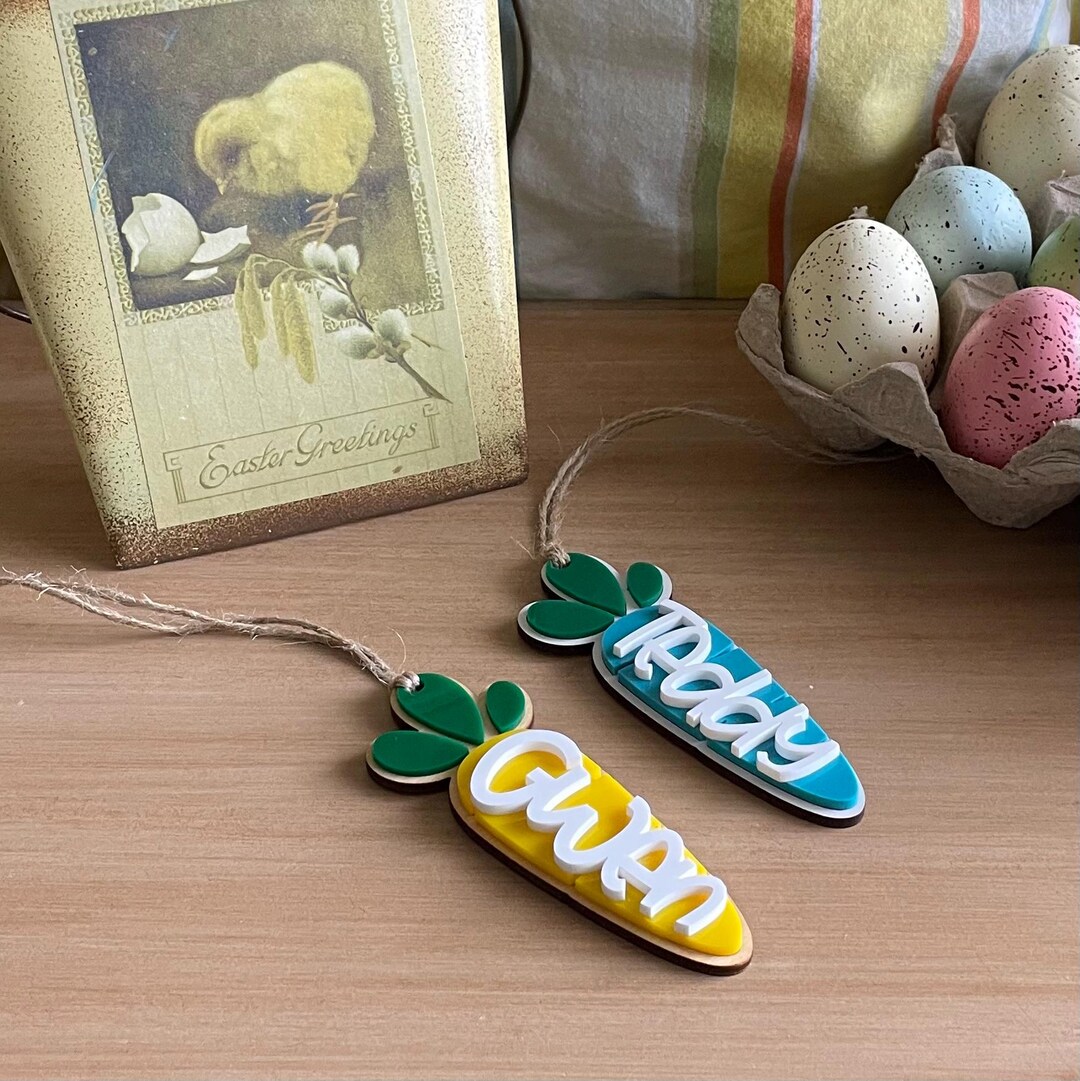 Personalized Easter Carrot Name Tag | Carrot Shaped Easter Tag | Easter ...