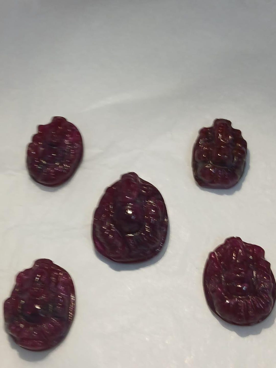 Hand Carved Ruby Ganesha Sculpture: 73.60cts Natural Untreated Ruby ...