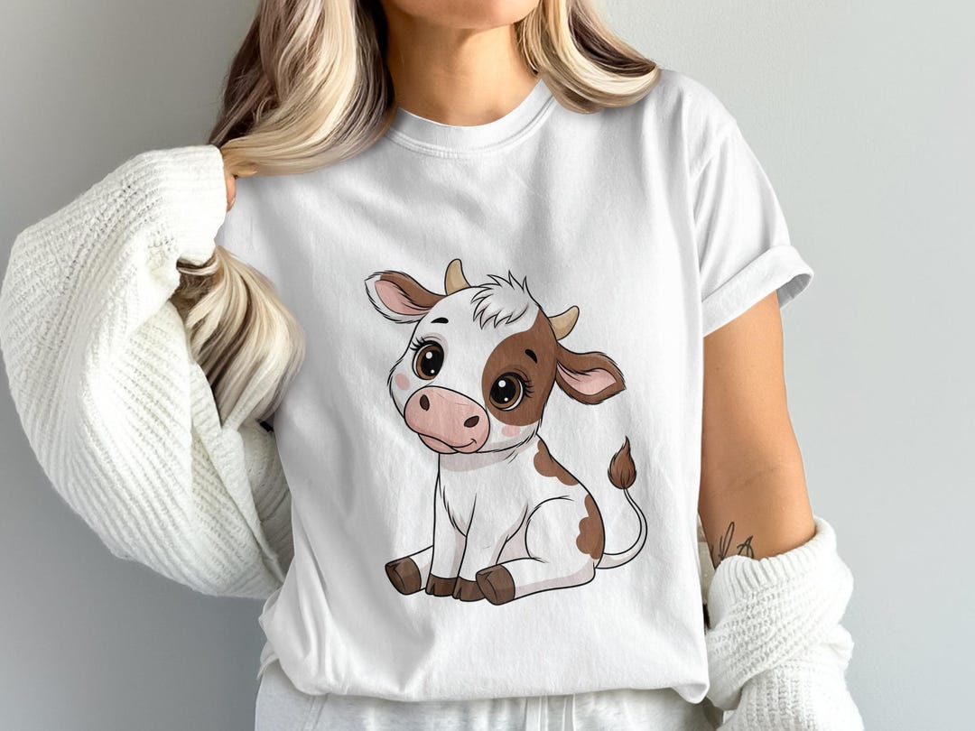 Baby Cow Clipart, Cute Farm Animal Clipart, Baby Nursery Clipart, Farm ...