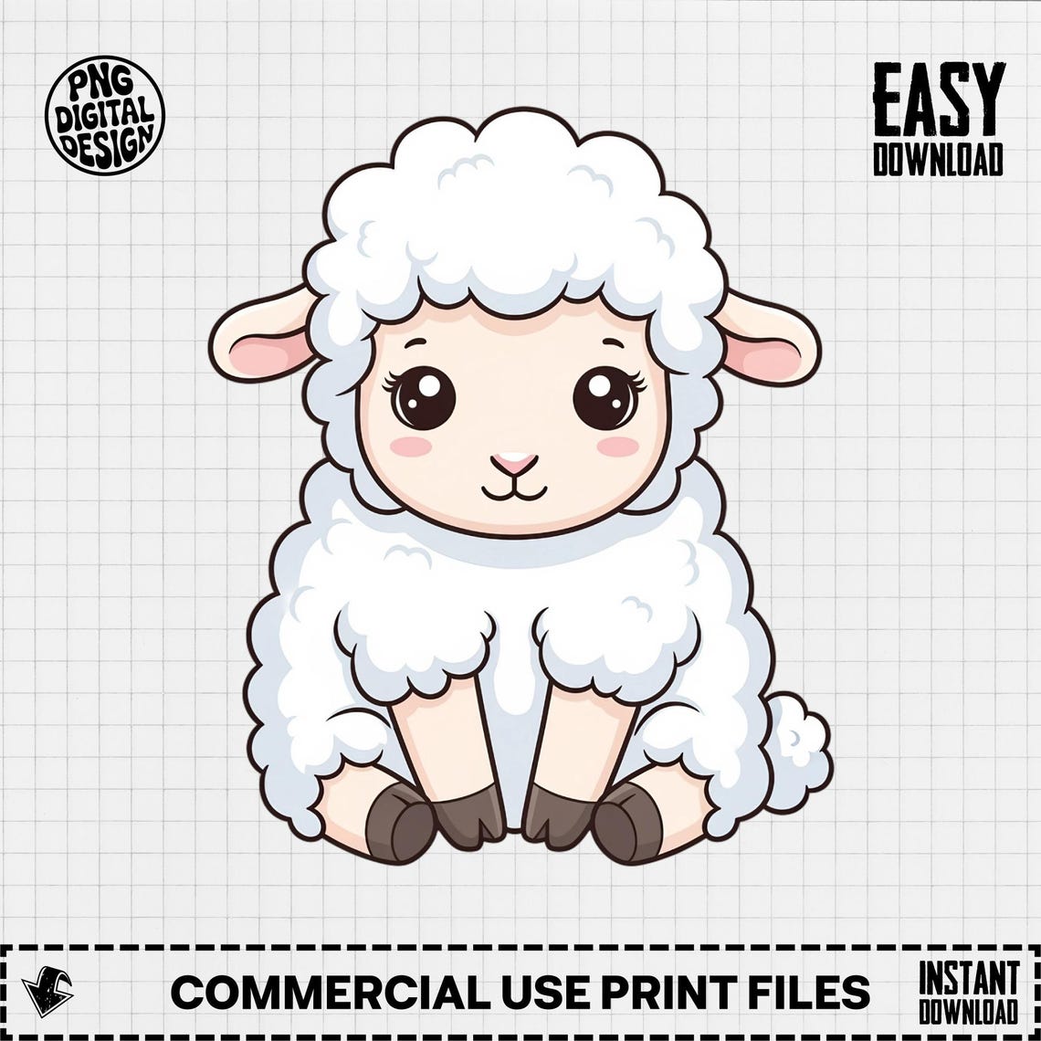 Baby Sheep Clipart, Cute Baby Animal Clipart, Baby Nursery Clipart ...