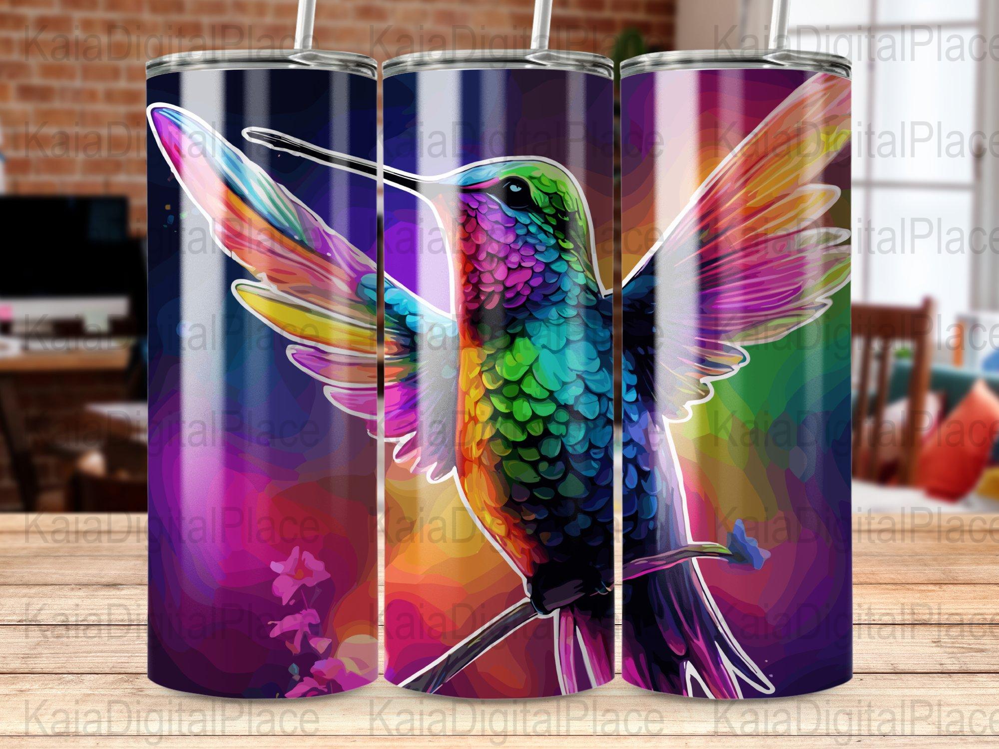 Hummingbird Tumbler Design, Rainbow Bird Art, 20 Oz Laser Print ...