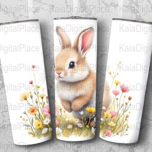 Cute Bunny Digital Tumbler Wrap PNG, Animal Design for Cup Sublimation ...