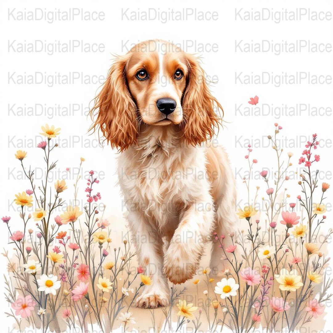 Cute Dog Illustration Digital Tumbler Wrap PNG, Flower Dog Design ...