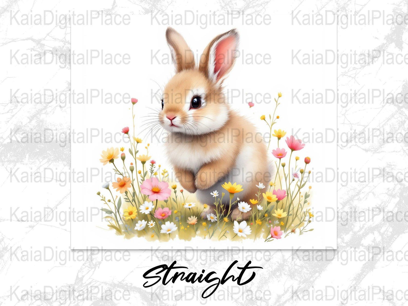 Cute Bunny Digital Tumbler Wrap PNG, Animal Design for Cup Sublimation ...