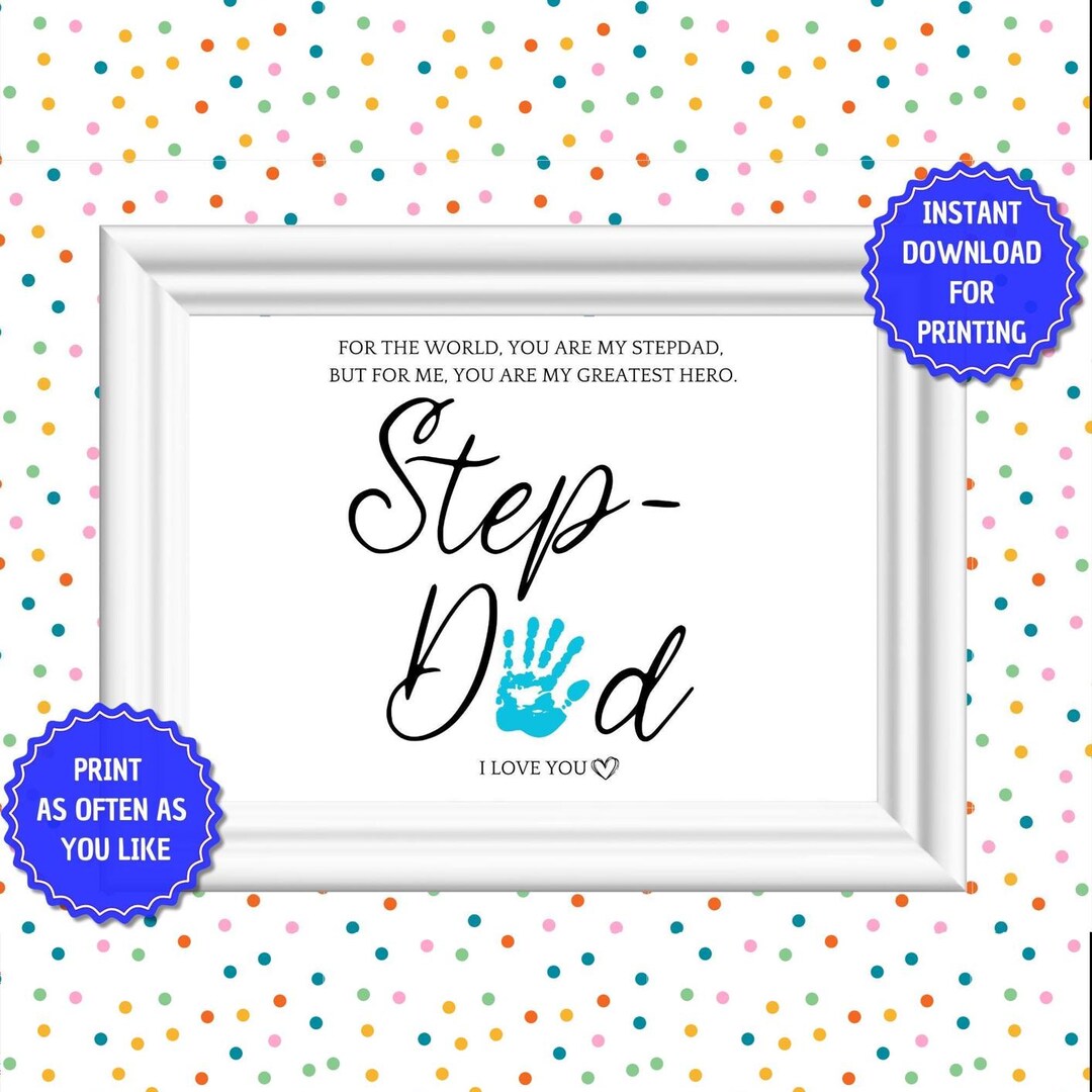 DIY Handprint Gift for Stepdad | Personalized DIY Template for Printing ...
