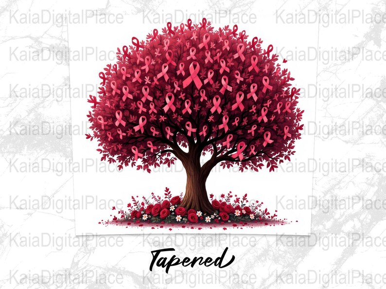 Multiple Myeloma Cancer Awareness Tumbler Wrap, Pink Ribbon Tree Design ...