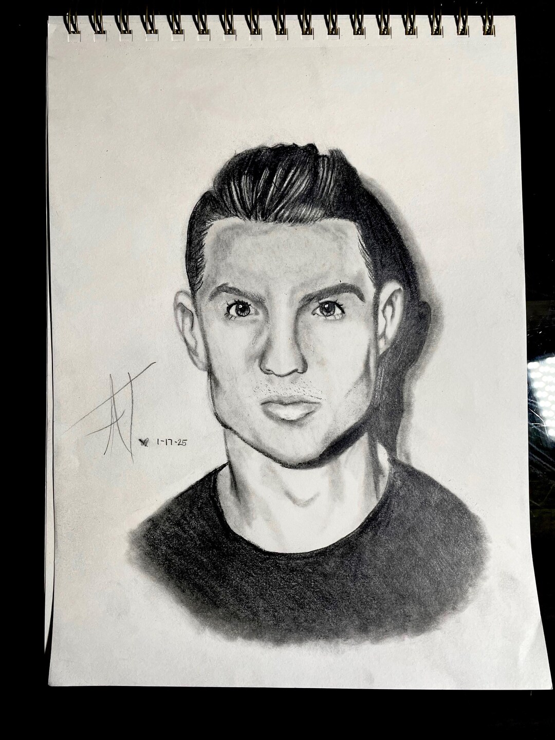 Original Cristiano Ronaldo Art Portrait, Charcoal Drawing, Art Print ...