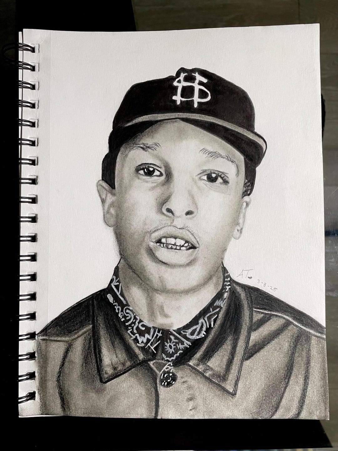 Original Asap Rocky Art Portrait, Charcoal Drawing, Art Print, Wall Art ...