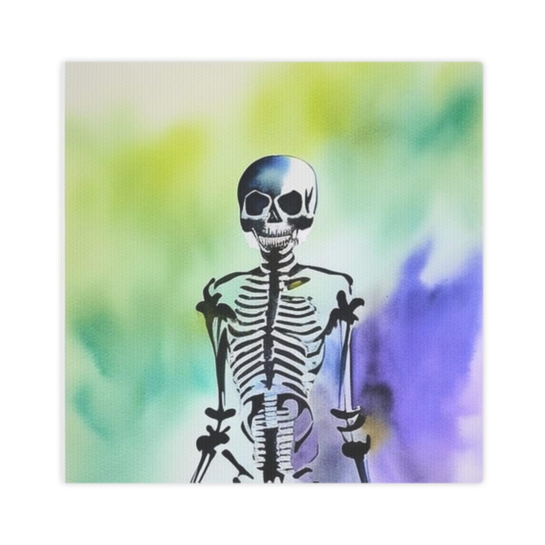 Spooky Scary Skeleton Halloween Wall Art Watercolor Skeleton - Etsy