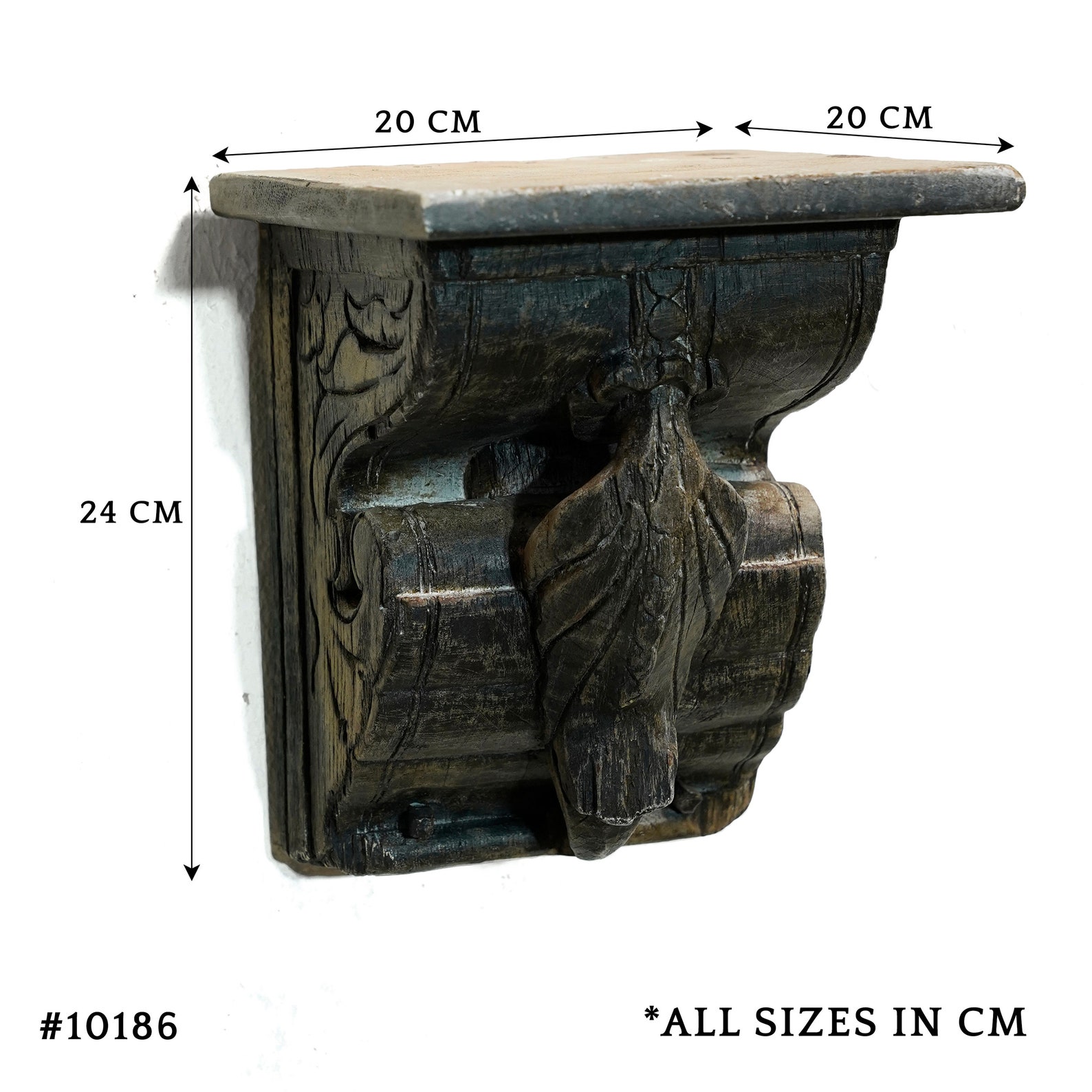 Vintage Leaf Carved Wood Corbels Indian Handmade Wooden Wall Bracket ...