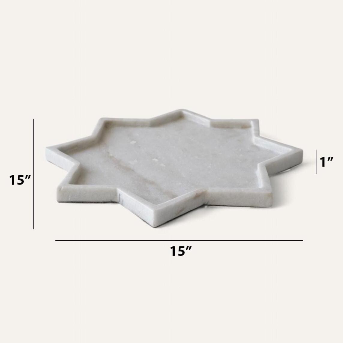 Star Marble Tray | Handcrafted Stone Platter | Carved Decor | Luxury ...