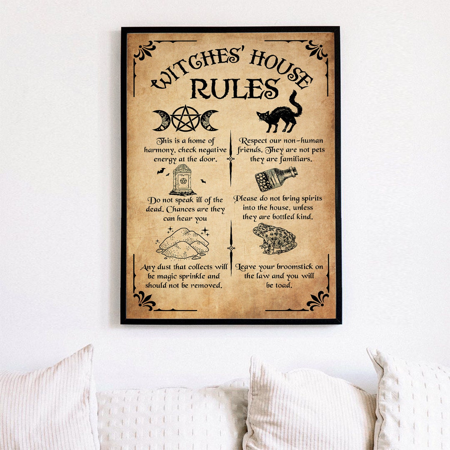 Witches's House Rules Poster Witch Poster Witch Decor - Etsy