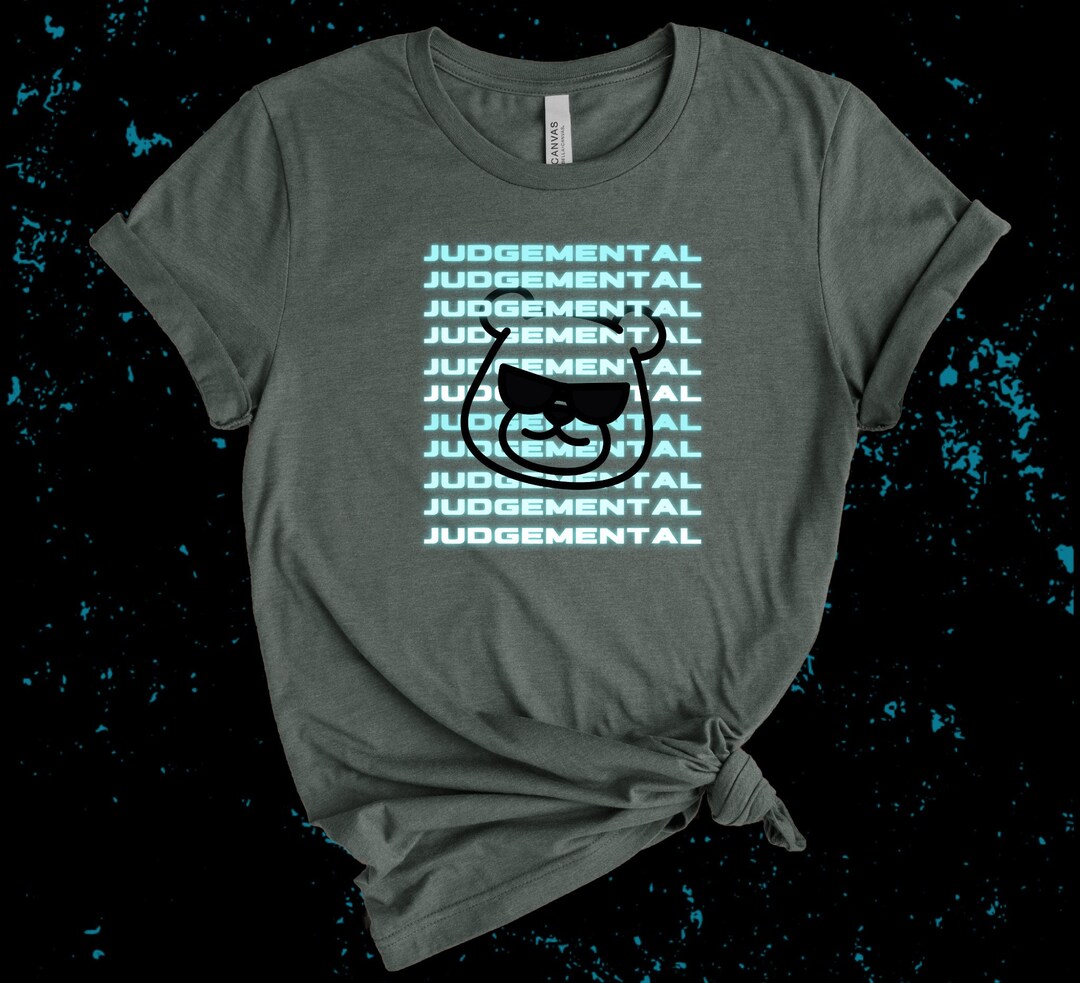 Judgmental Bear & Blue Design Soft Tee Graphic Shirt - Etsy