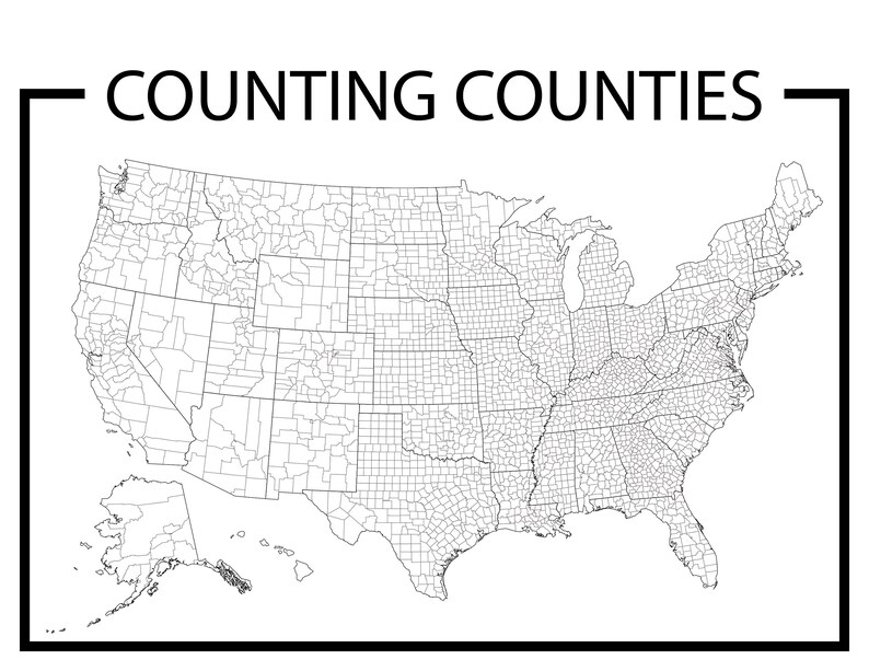 County Counting Maps - Etsy