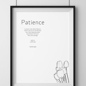 Patience Poem - Poem Poetry Quotes Wall Art Wall Decor Home Living ...
