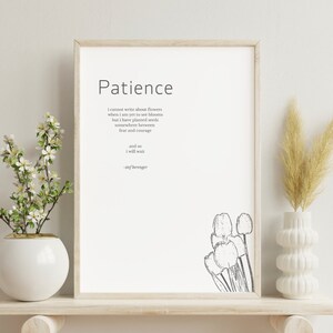 Patience Poem - Poem Poetry Quotes Wall Art Wall Decor Home Living ...